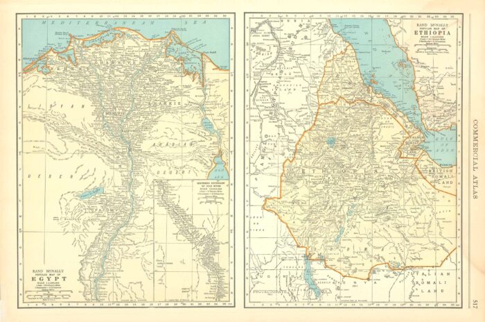Rand McNally Standard map of Egypt and Ethiopia - Art Source International