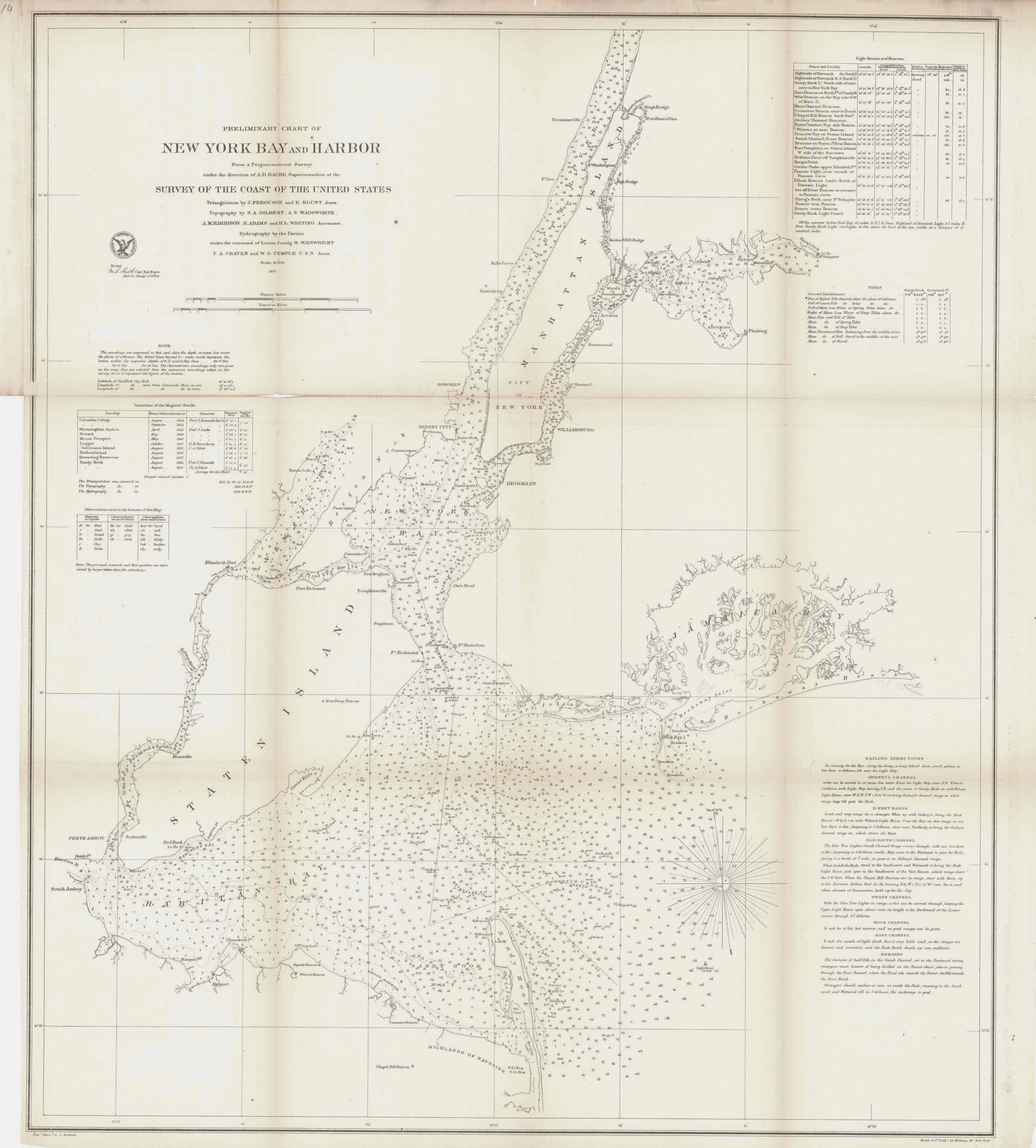 Preliminary Chart of New York Bay and Harbor - Art Source International
