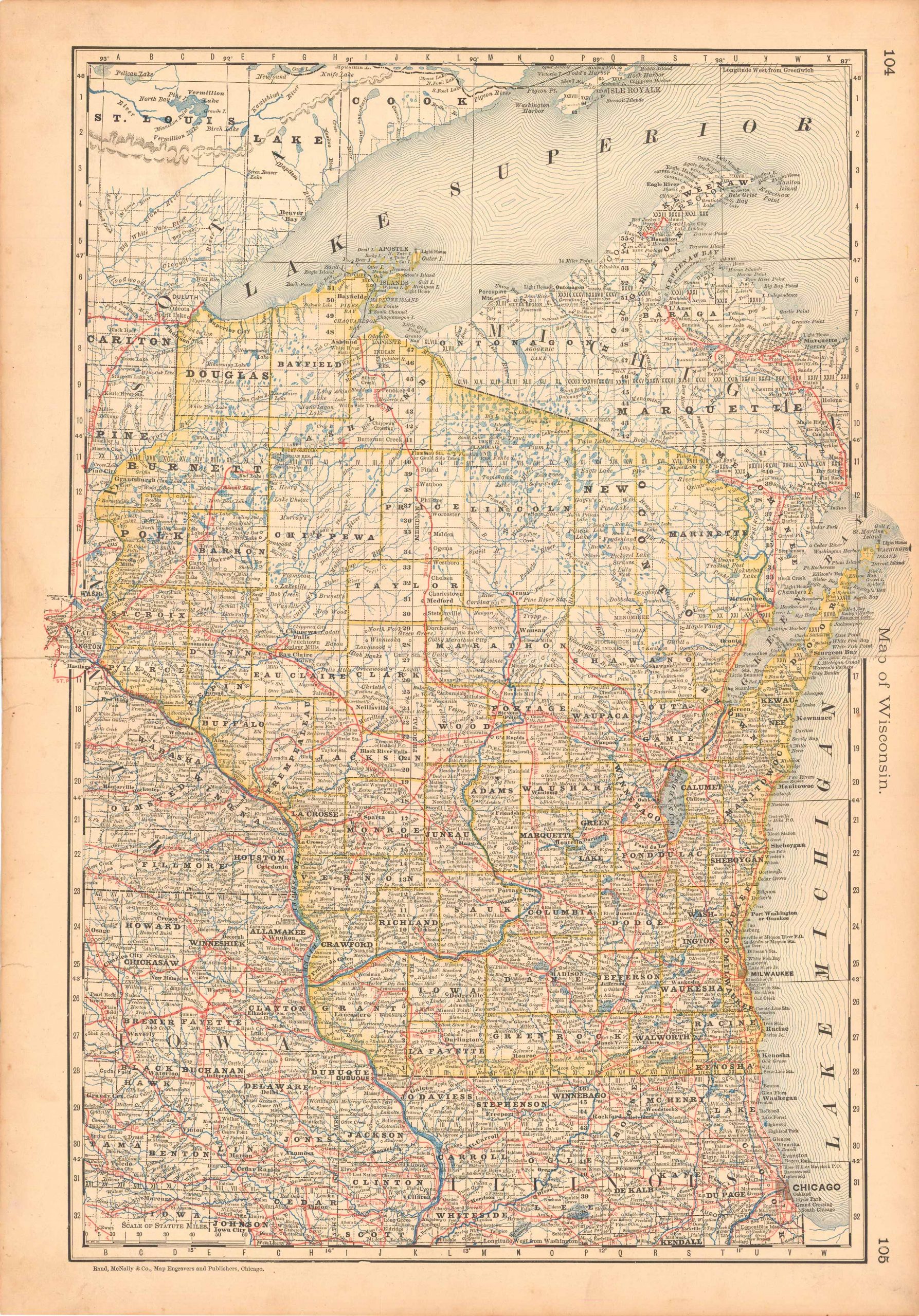 Map of Wisconsin - Art Source International