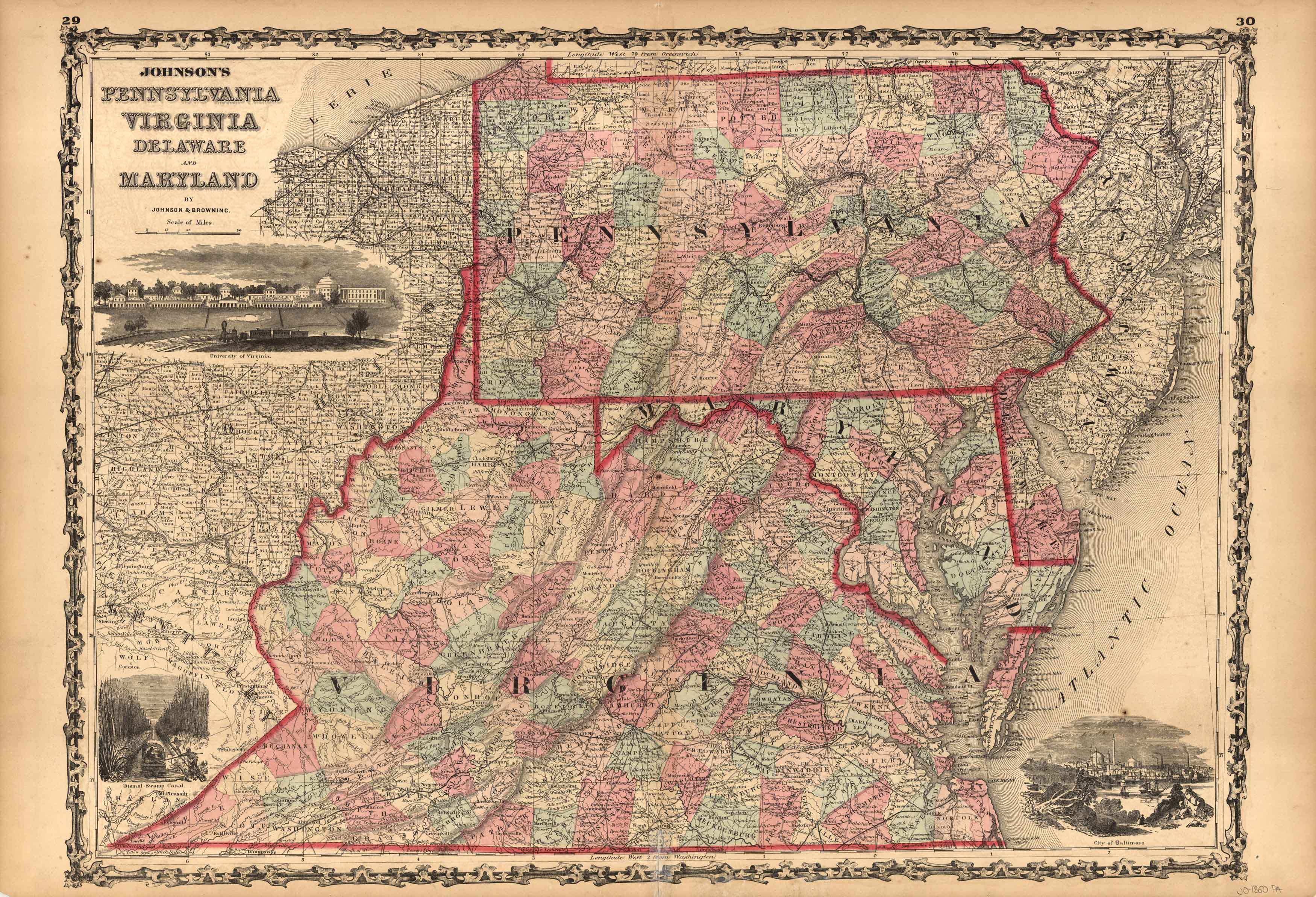 Johnson's Pennsylvania Virginia Delaware and Maryland - Art Source ...