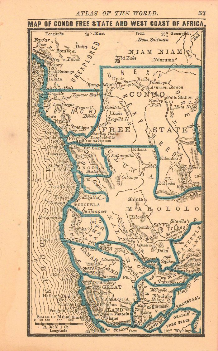 Map of Congo Free State and West Coast of Africa - Art Source International