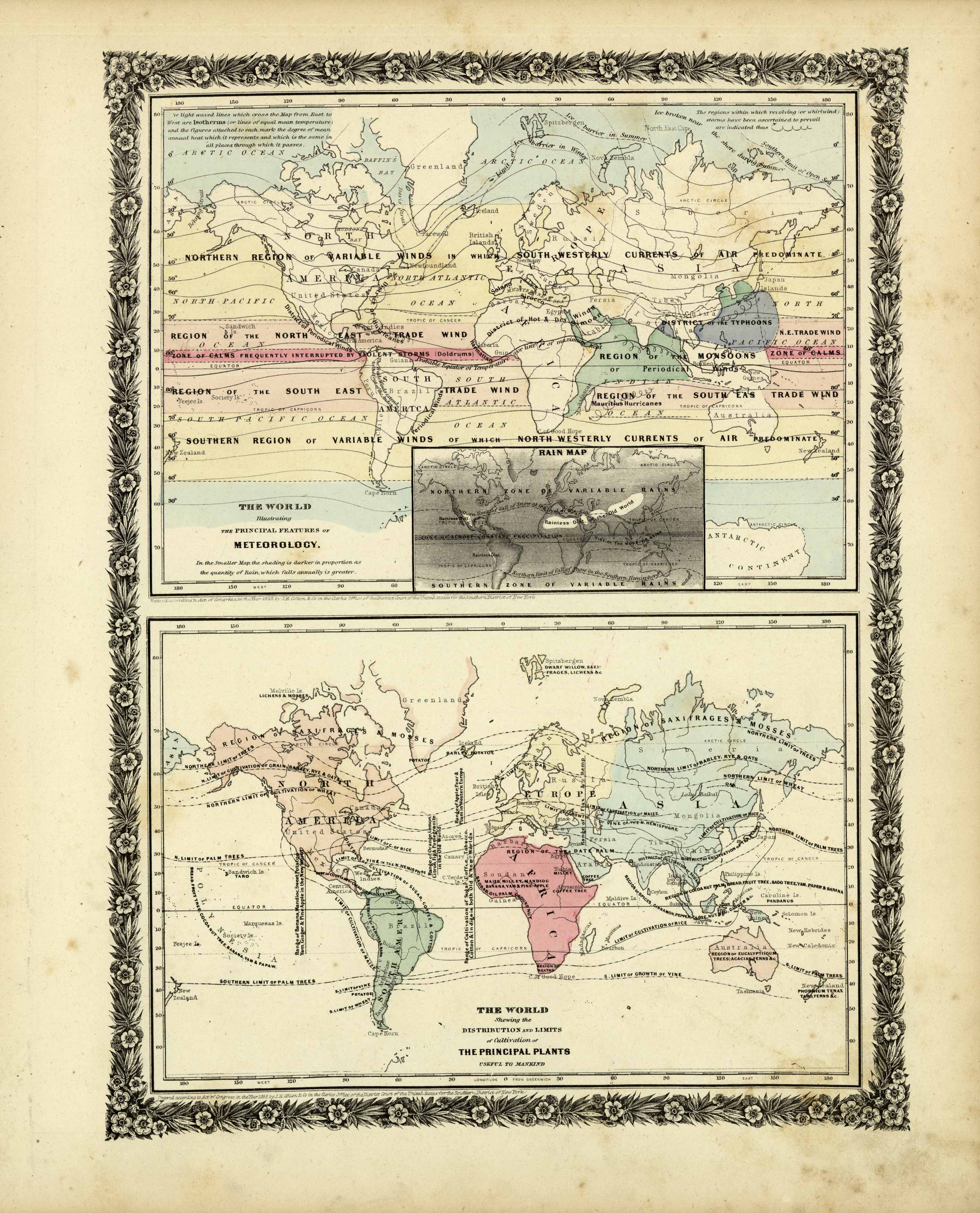 The World Illustrating the Principal Features of Meteorology / The ...