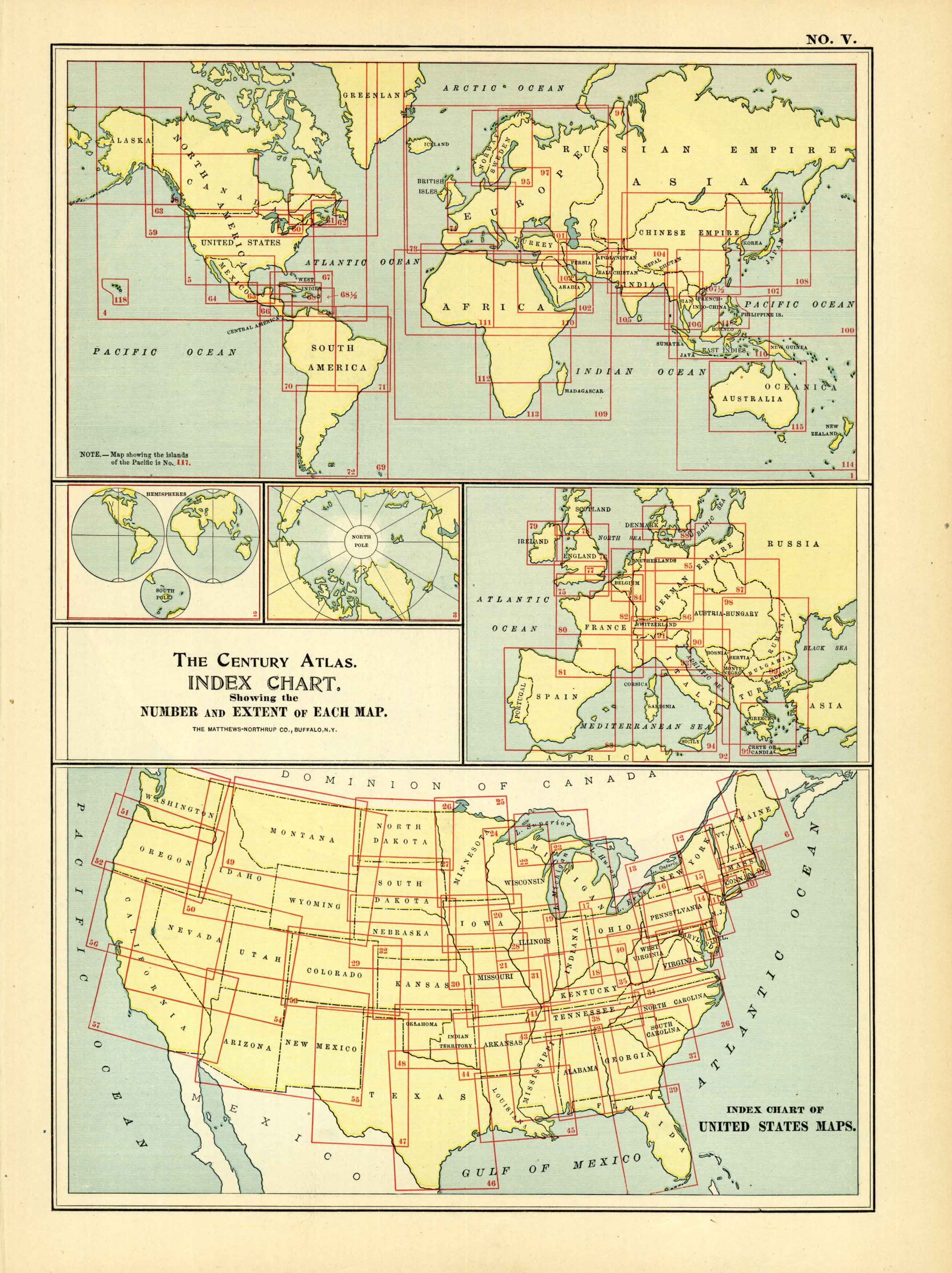 Index Chart, Showing the Number and Extent of each Map - Art Source ...
