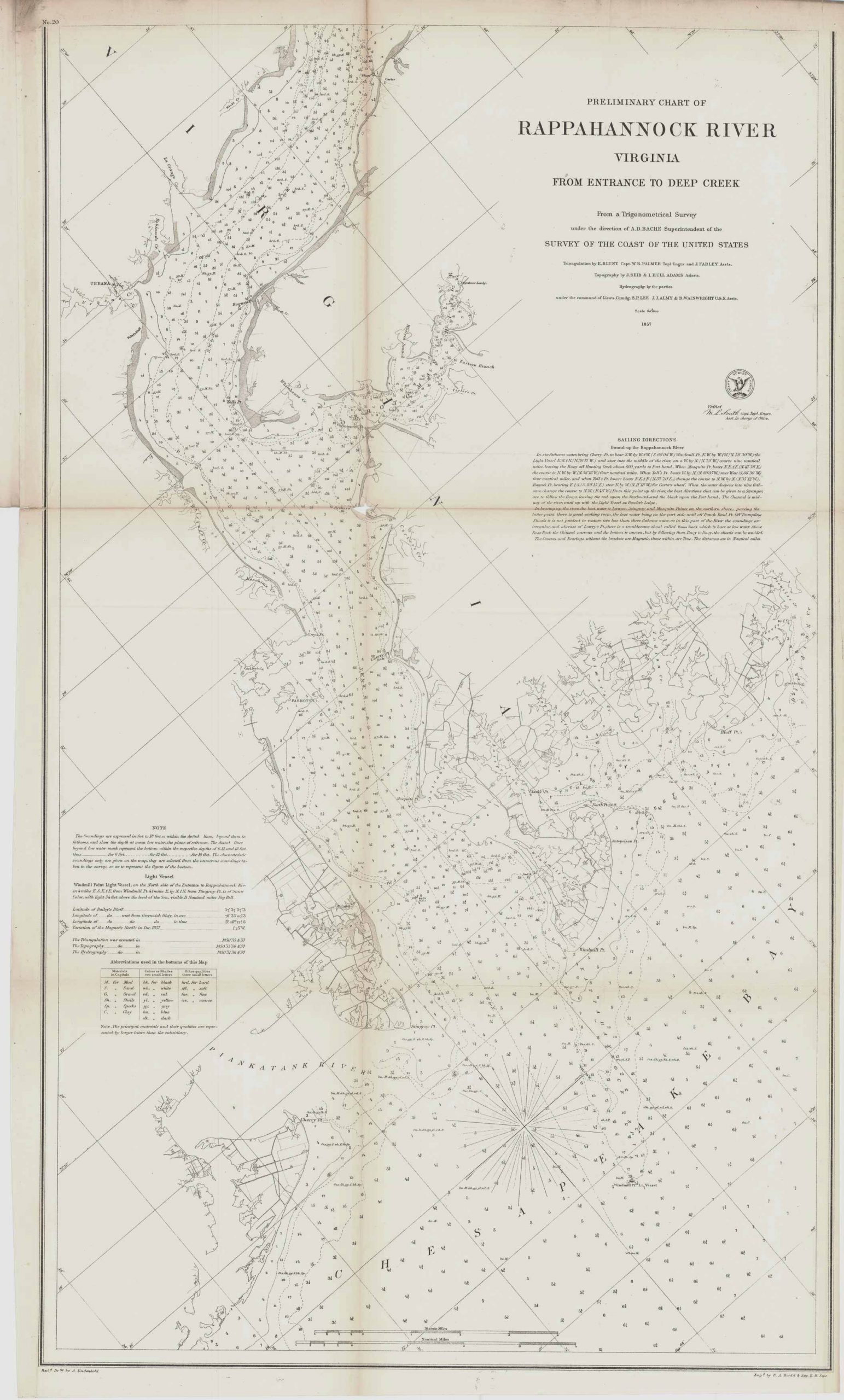 Preliminary Chart of Rappahannock River Virginia From Entrance to Deep ...