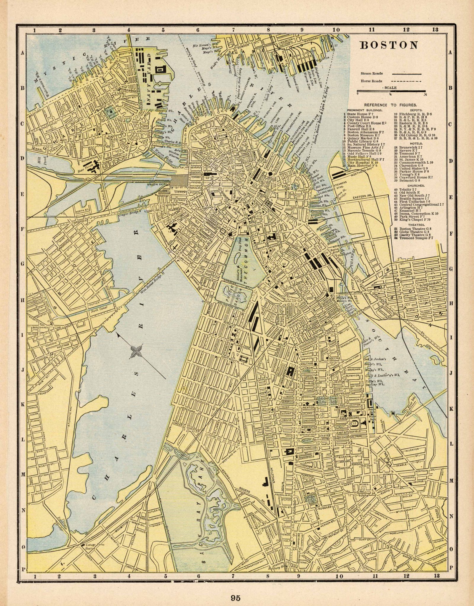 Vintage Antique Boston Maps - Art Source International