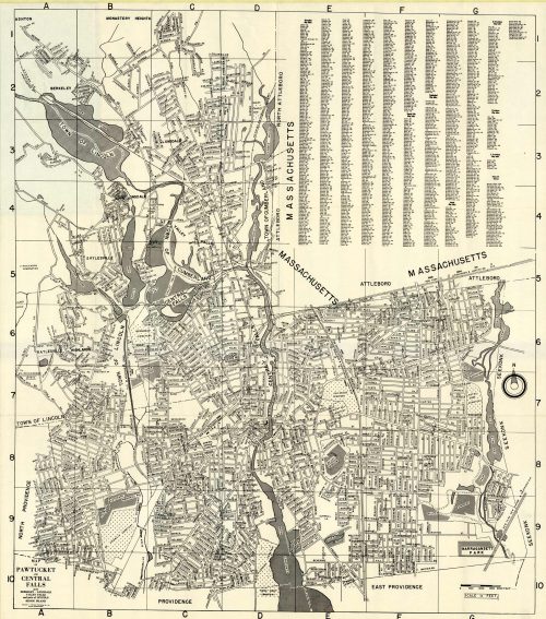 Map of Pawtucket and Central Falls - Art Source International