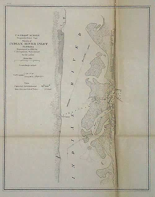 U.S. Coast Survey Sketch of Indian River Inlet - Art Source International