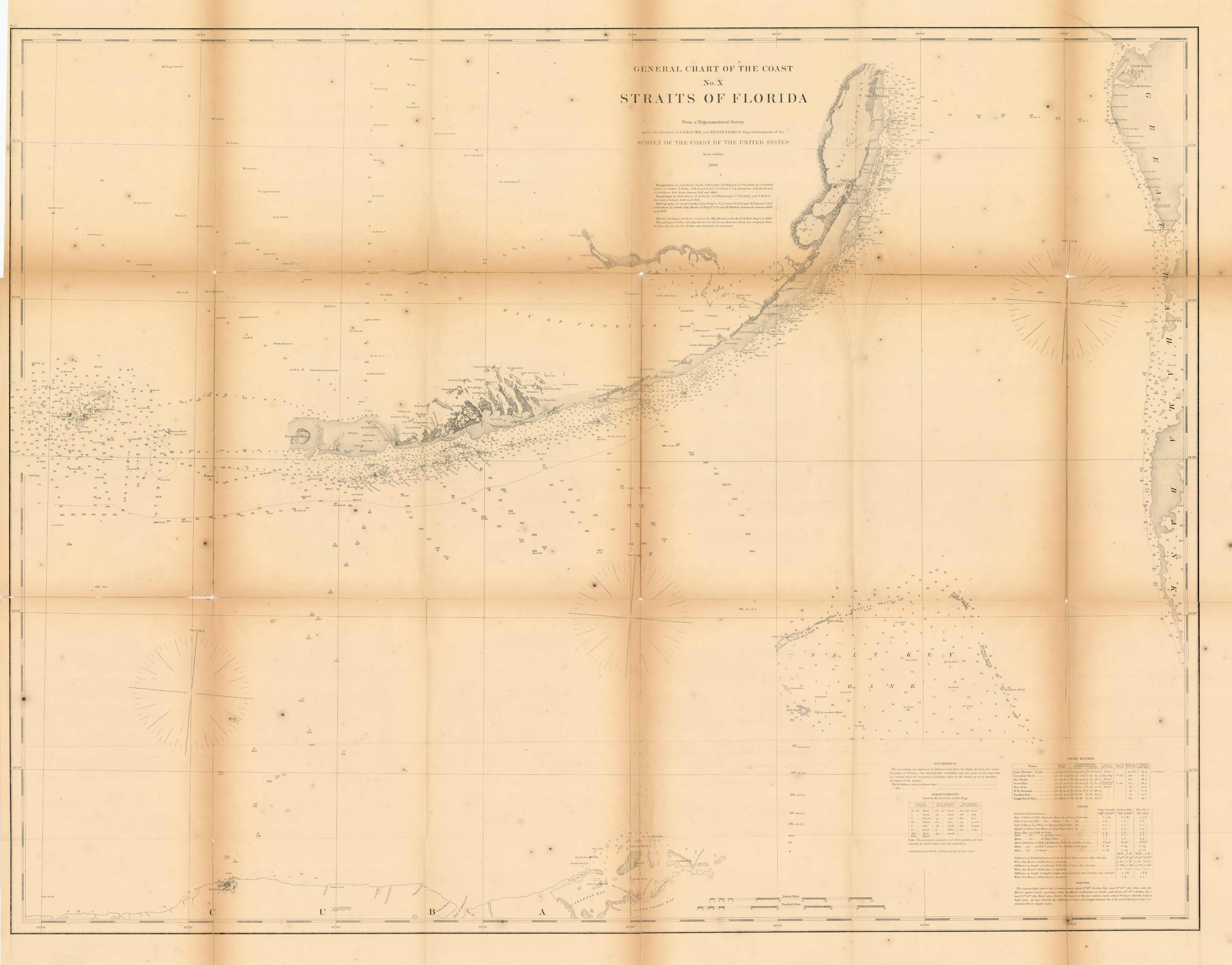 General Chart of the Coast - No. X - Straits of Florida - Art Source ...
