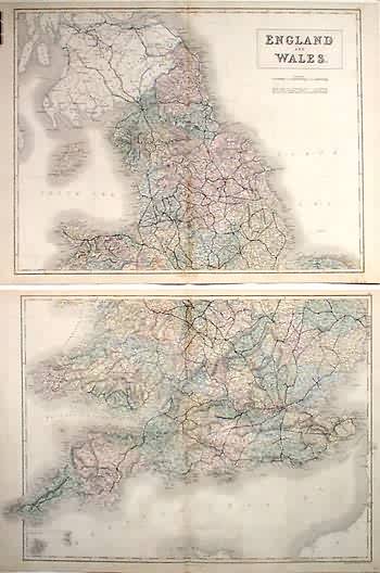 Map of England and Wales, set of two - Art Source International