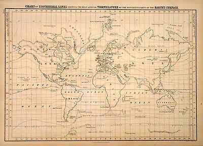 Chart of Isothermal Lines, Showing the Mean Annual Temperature of the ...