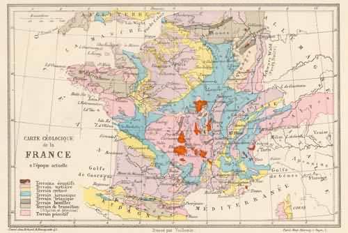 Carte Geologique de la France - Art Source International