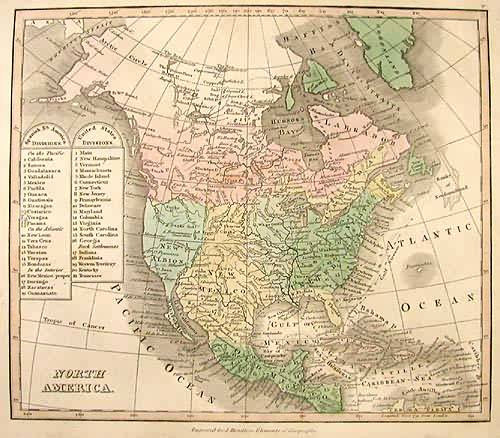 North America with the Lost State of Franklin - Art Source International