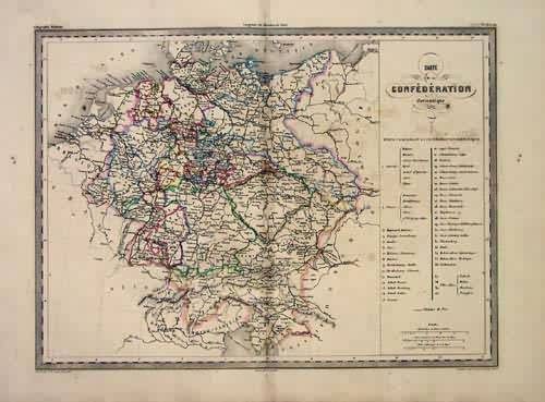 Carte de la Confederation Germanique (Map of the German Confederation ...