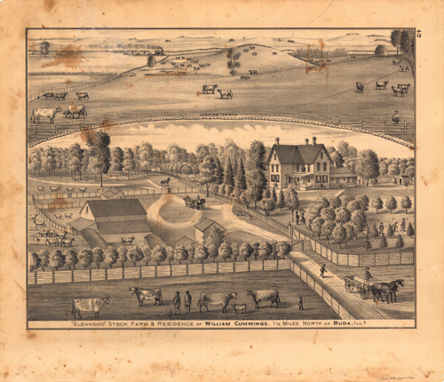 Glenwood Stock Farm & Residence of William Cummings (Buda) - Art Source ...