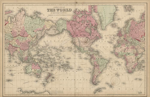Coltons Map of the World on Mercator's Projection' - Art Source ...