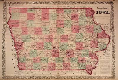 Township Map of the state of Iowa - Art Source International