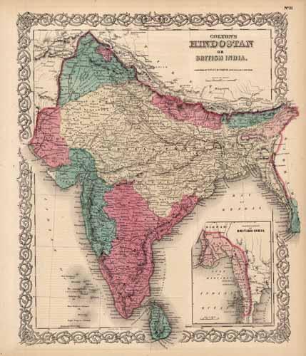 Hindostan or British India (with an inset map of the Continuation of ...
