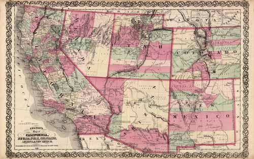 California, Nevada, Utah, Colorado, Arizona & New Mexico - Art Source ...