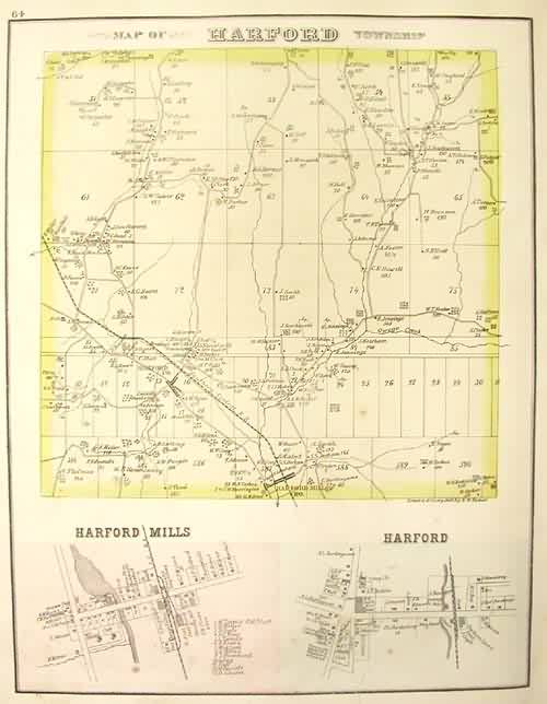 Map of Harford Township and Maps of Harford and Harford Mills - Art ...
