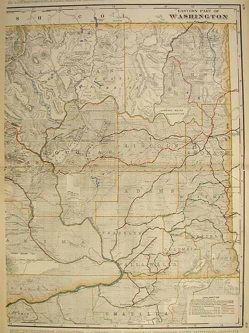 Eastern Part of Washington (Railroad Map) - Art Source International