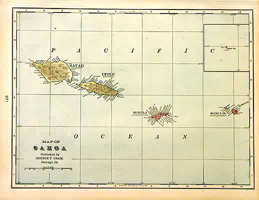 Map of Samoa - Art Source International