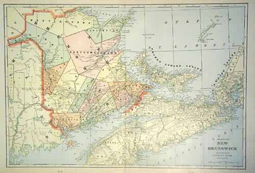 Map of New Brunswick - Art Source International