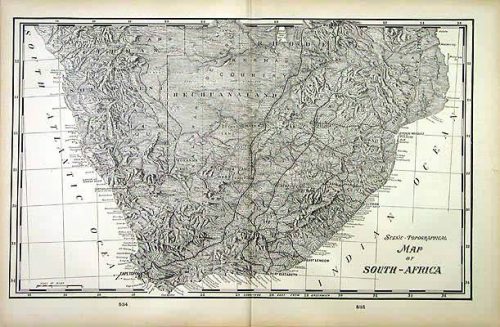 Scenic - Topographical Map of South Africa - Art Source International