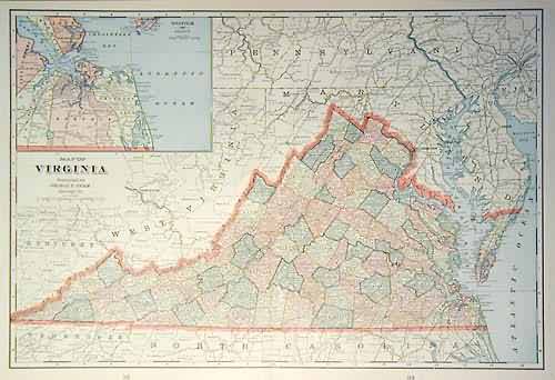 Map of Virginia - Art Source International