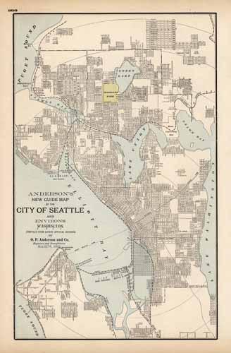 Andersons New Guide Map of the City of Seattle and Environs Washington ...