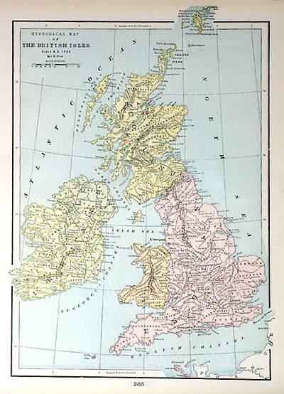 Historical Map of The British Isles - Art Source International