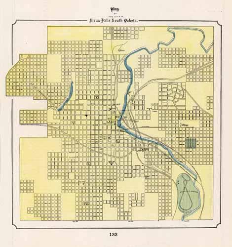Map of the City of Sioux Falls, South Dakota - Art Source International