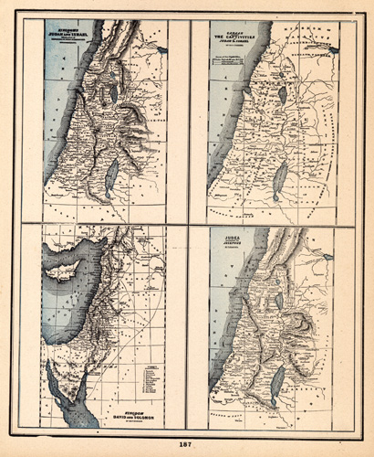 Kingdoms of Judah and Israel; Canaan showing the Captivities of Judah & Israel; Judea according ...