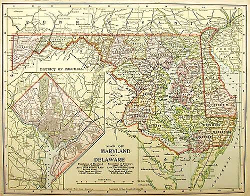 Map of Maryland and Delaware - Art Source International