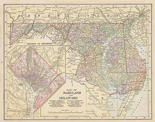 Map of Maryland and Delaware - Art Source International