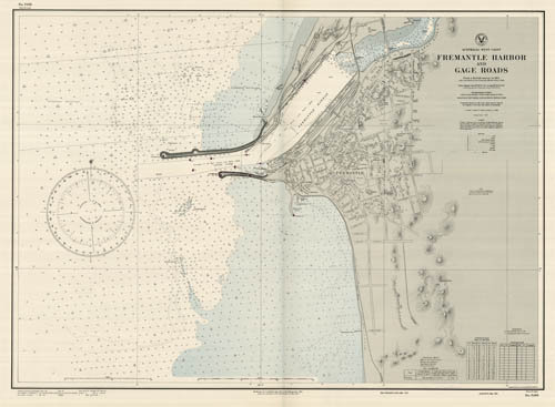 Australia - West Coast - Fremantle Harbor and Gage Roads - Art Source ...
