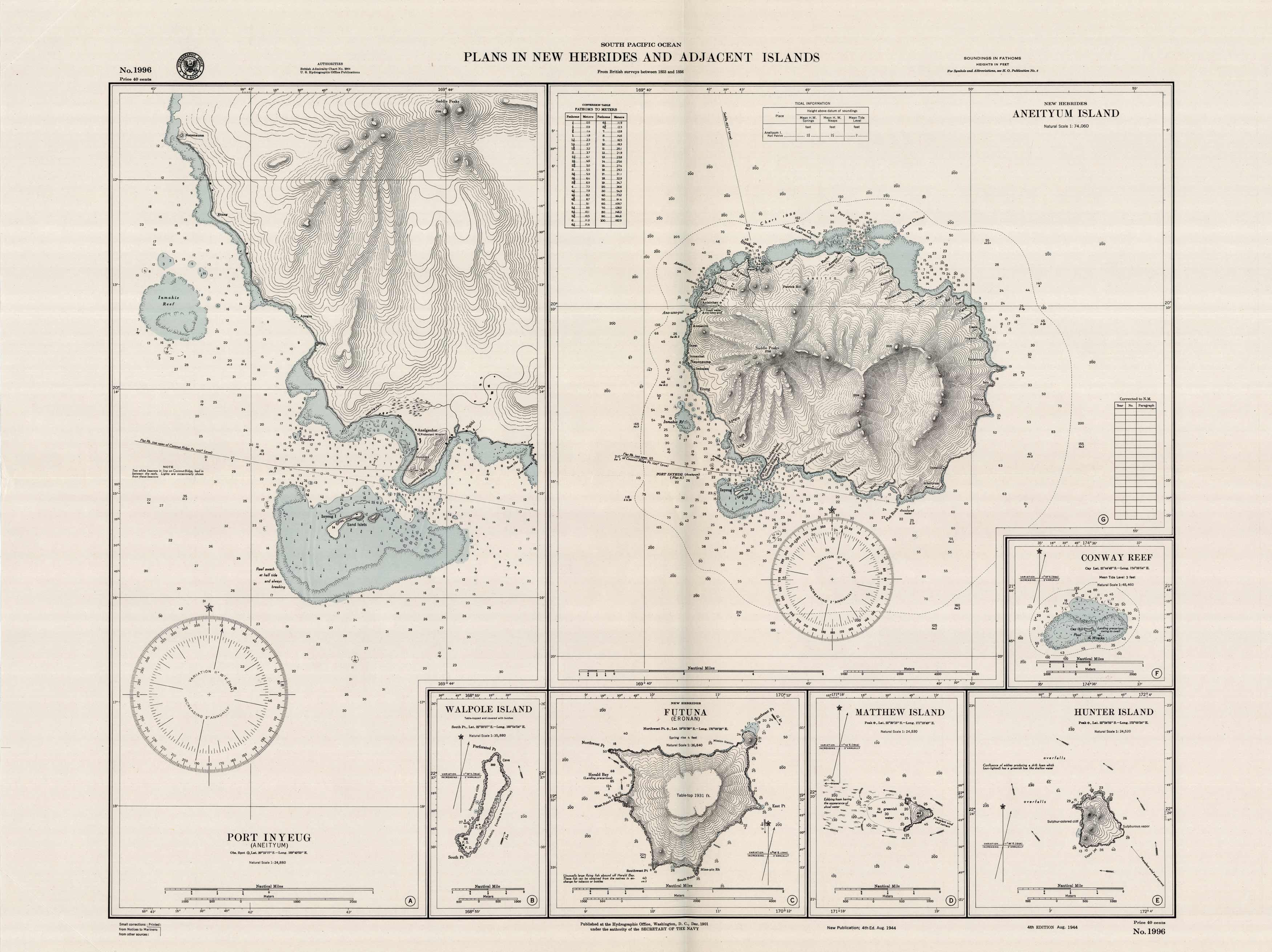 Vanuatu - Plans in New Hebrides and Adjacent Islands (Port Inyeug ...