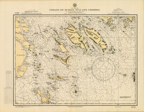 China Sea - Straits of Durian, Sugi and Chombol (Indonesia) - Art ...