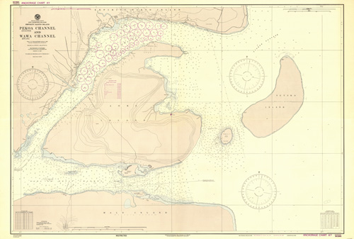 South Pacific Ocean - New Hebrides Islands (ANCHORAGE CHART)- Espiritu ...