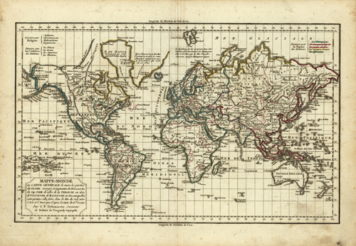 Mappe-Monde (World Map on Mercators Projection)' - Art Source International