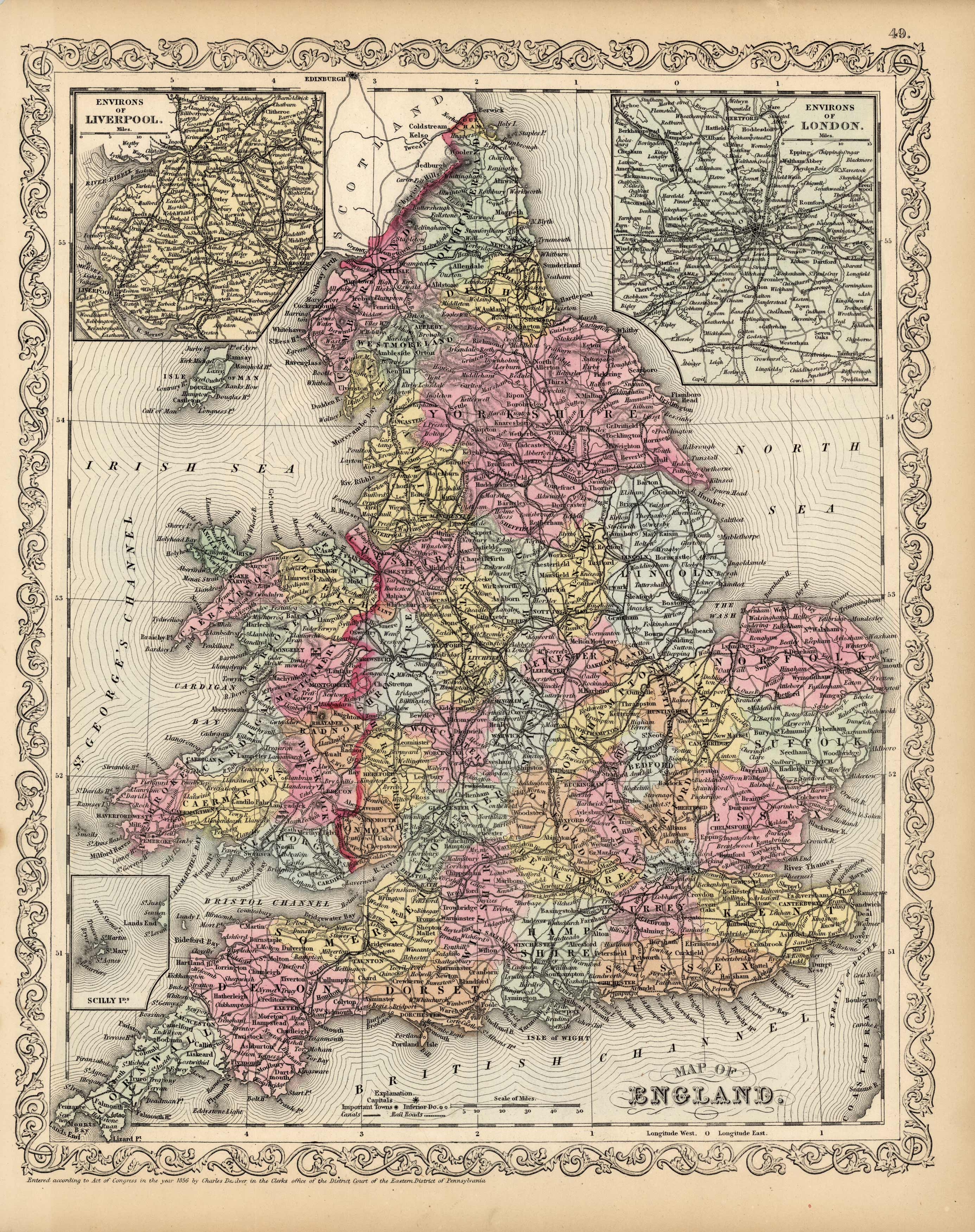 Map of England - Art Source International