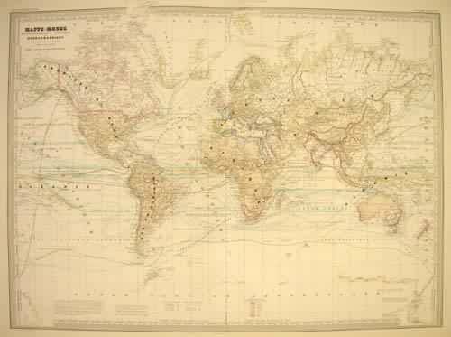 Mappe Monde Planispherique Physique et Hydrographique - Art Source International