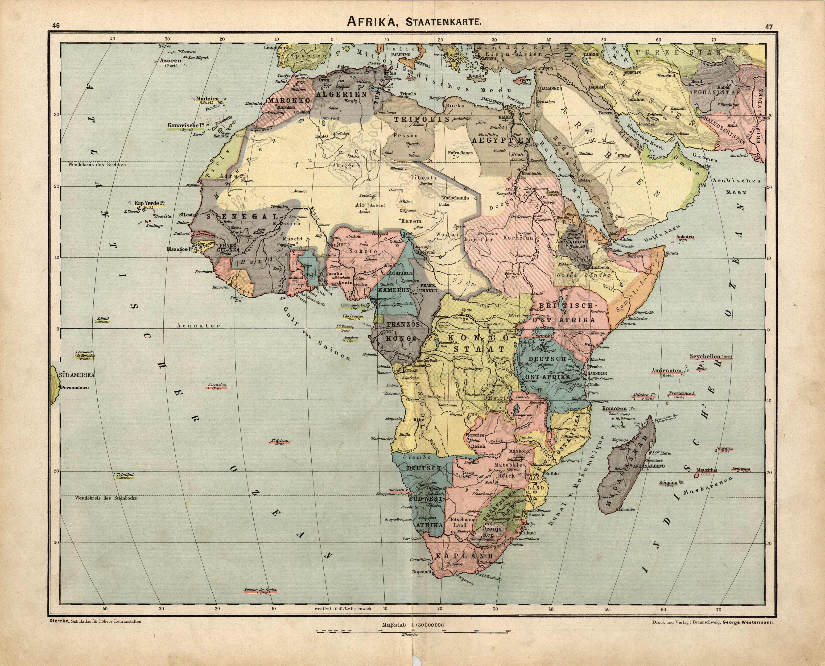 Afrika, Staatenkarte (Africa, States) - Art Source International