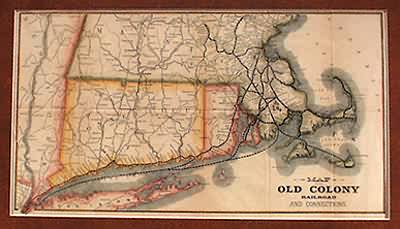 Map of the Old Colony Railroad and Connections - Art Source International