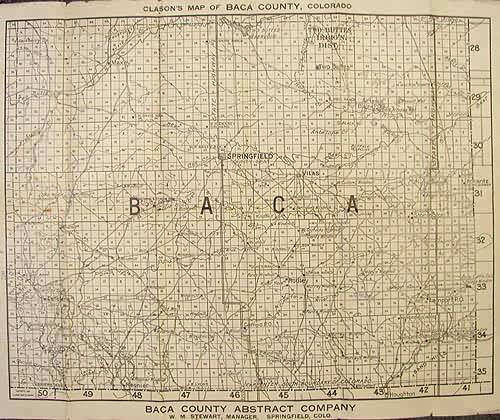 Clasons Map of Baca County, Colorado' - Art Source International