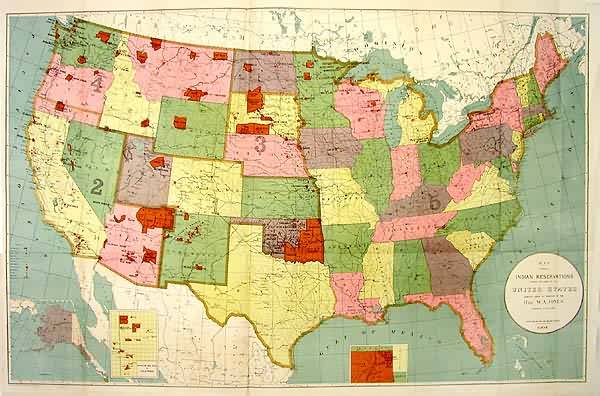 Map of Showing Indian Reservations within the limits of the United ...