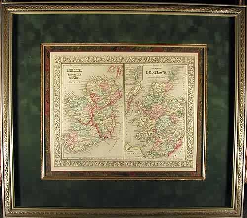 Framed Ireland in Provinces and Counties. County Map of Scotland - Art ...
