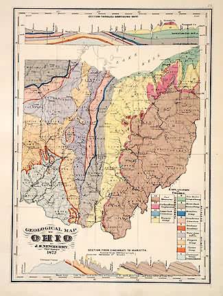 Geological Map of Ohio - Art Source International