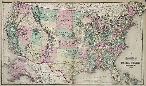 Grays Atlas Map of the United States of America ' - Art Source ...