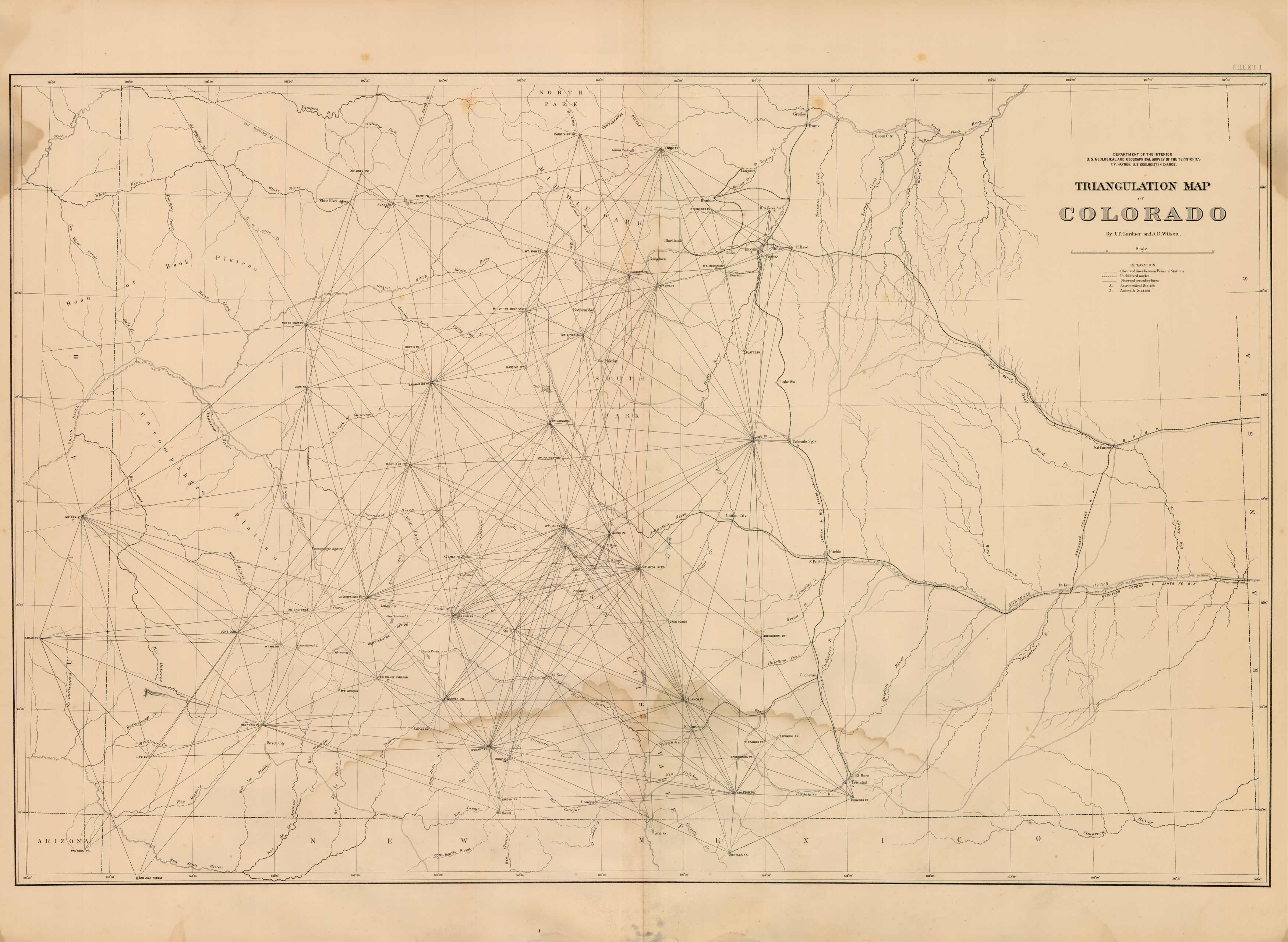 Sheet I - Triangulation Map of Colorado - Art Source International