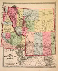 Map of the Territories of Montana, Idaho, and Wyoming ing - Art Source ...